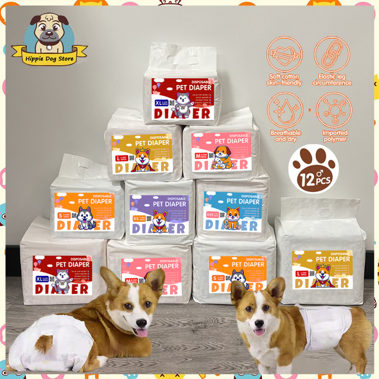 Pet Petting Store Male Dog Female Dog Disposable Soft Diapers XXS-XL ...