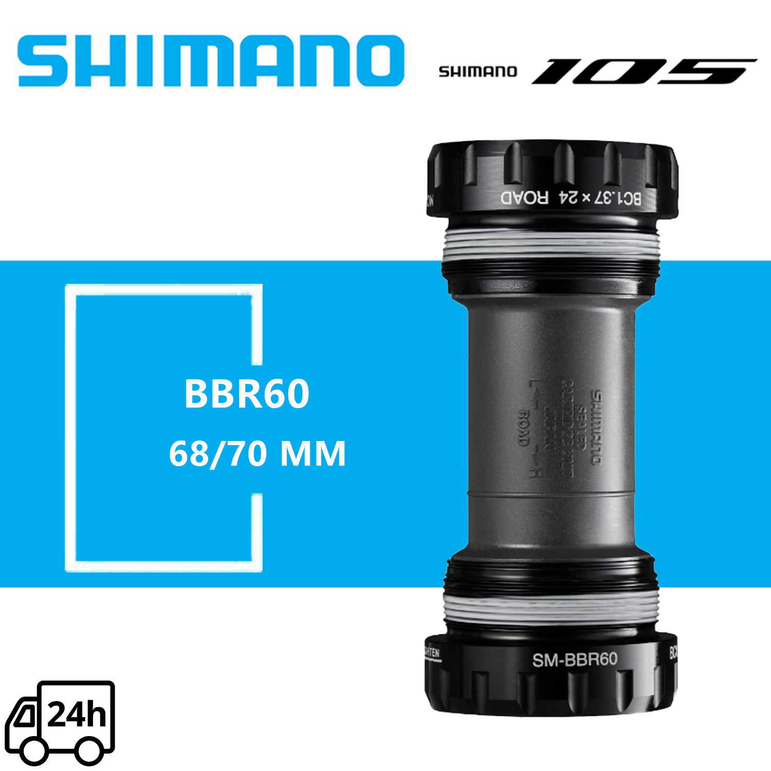 Shimano 105 BBR60 Bottom Bracket HollowTech II 68/70MM Shell Width Road ...