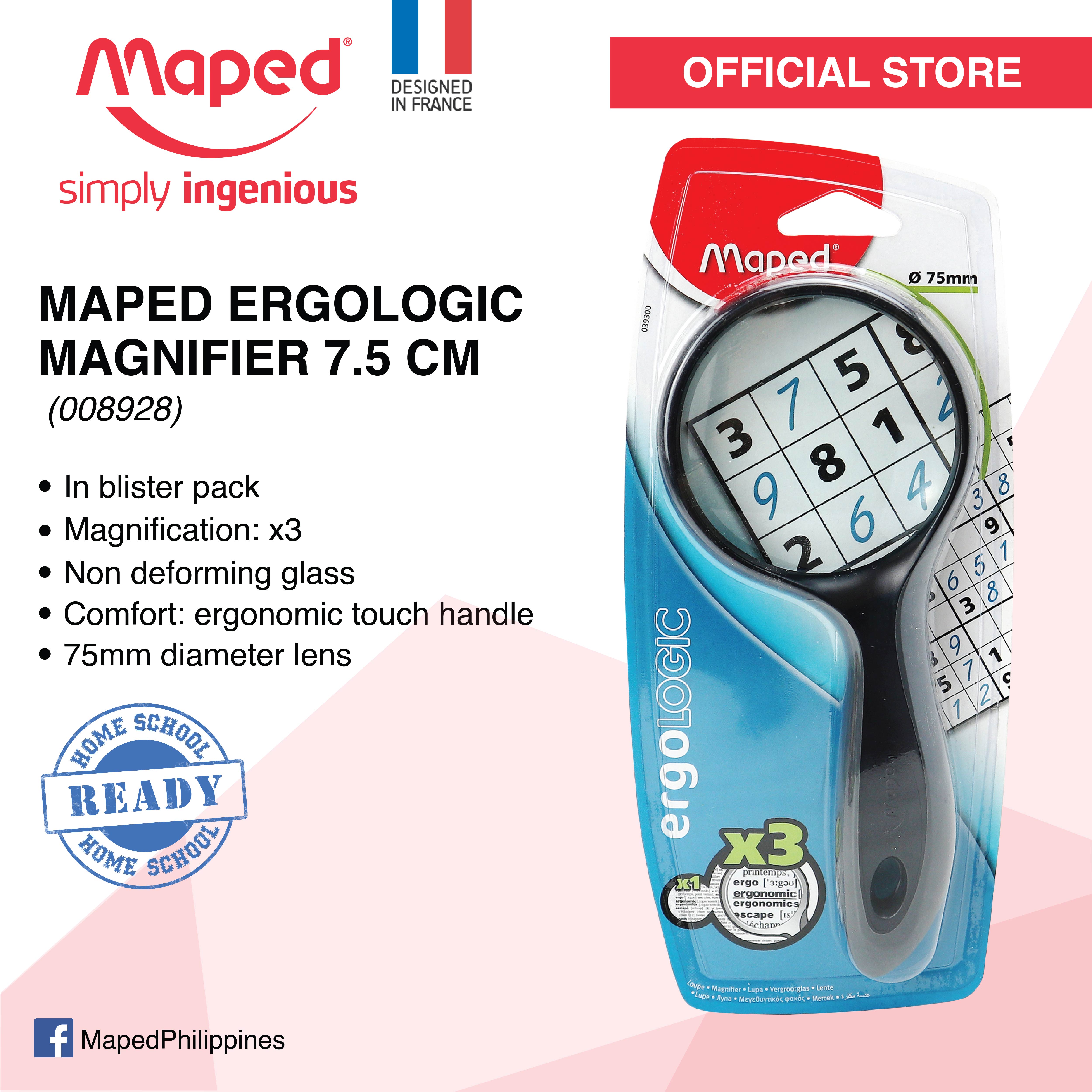 MAPED Ergologic Magnifying Glass I 7.5 cm x3 Magnification I 039300 ...