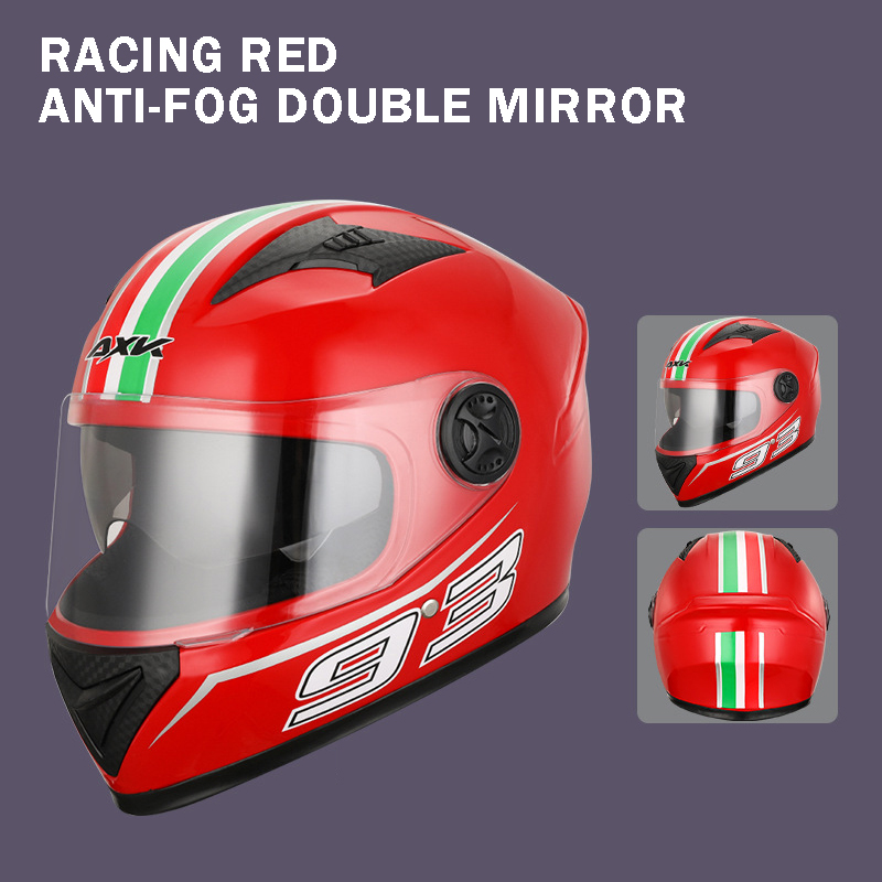 AXK Motorcycle Double Visor Full Face Helmet Motors Helmet With ICC ...