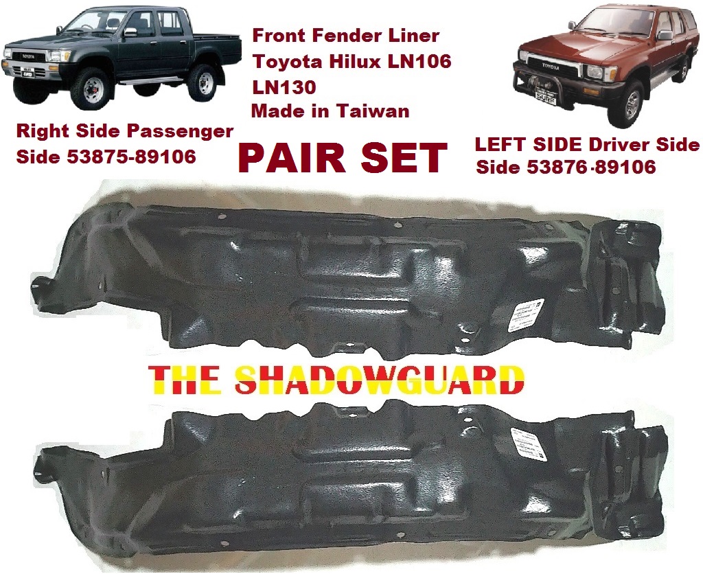 Front Fender Liner PAIR SET Toyota Hilux 1989 - 1997 LN106 LN130 4x4 ...