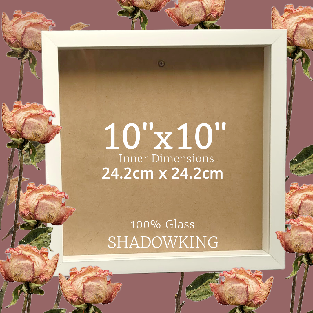 ShadowKing 10x10 Inches GLASS ShadowBox Shadow Box Frame For Flowers ...