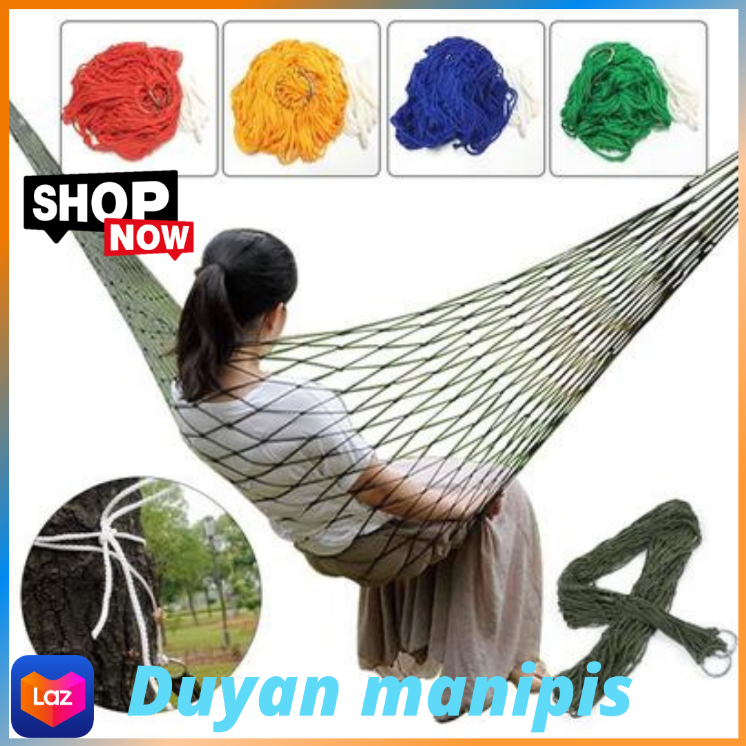BEST ORIGINAL Hammock Duyan Cotton Rope Outdoor [STANDARD] Nylon Mesh ...