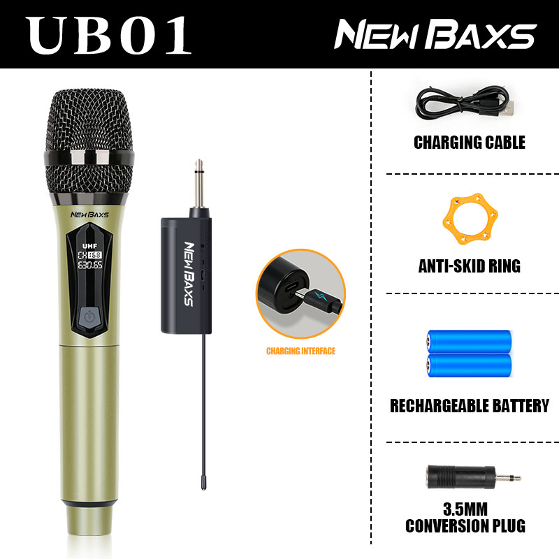 NEW BAXS wireless microphone rechargeable UB01/UB02 Propesyonal Edisyon Handheld Microphones ...