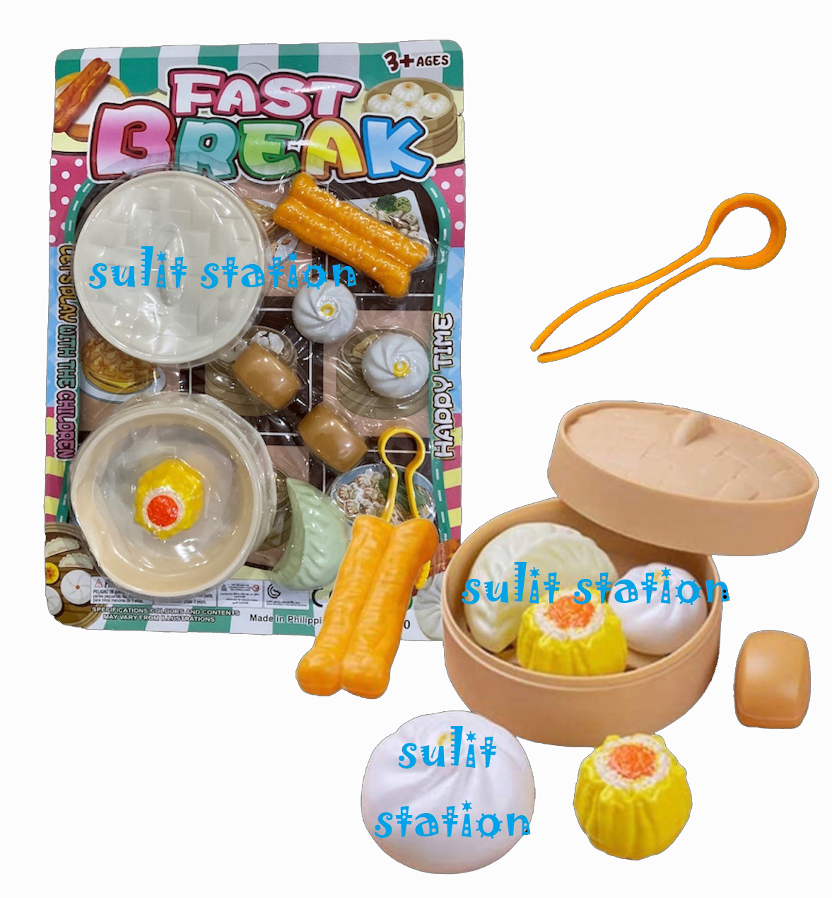 CHINESE DIMSUM SIOPAO SIOMAI HAKAW SAUSAGE CHOPSTICKS PRETEND PLAY FOOD ...