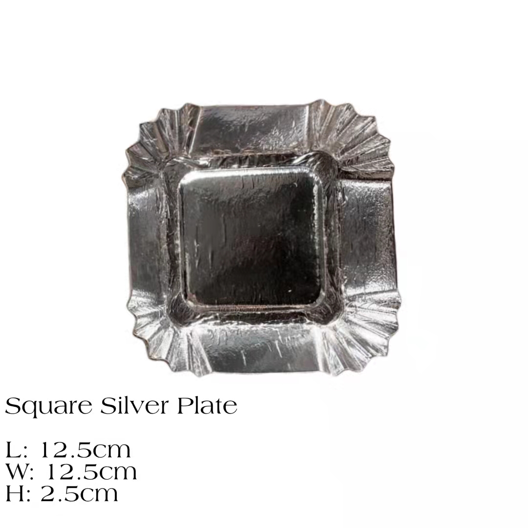 Paper Plates Silver Kikiam / Takoyaki / Hotdog / Fishball / Siomai ...