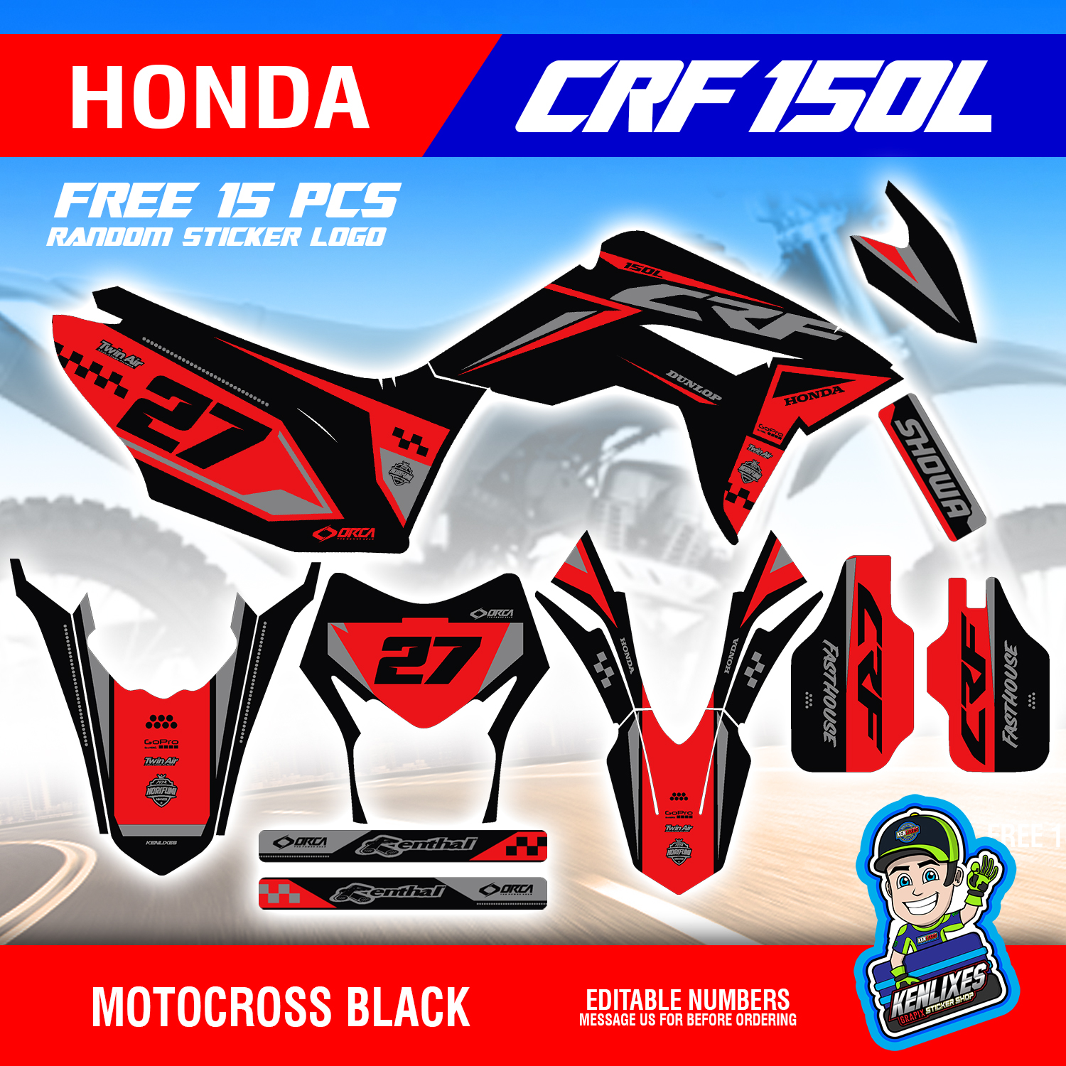 Honda CRF 150 Full Sticker Motor Decals (MotoCross Design) | Lazada PH