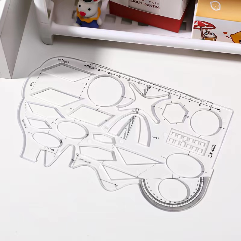 Transparent multi-function function ruler drawing template ruler ...