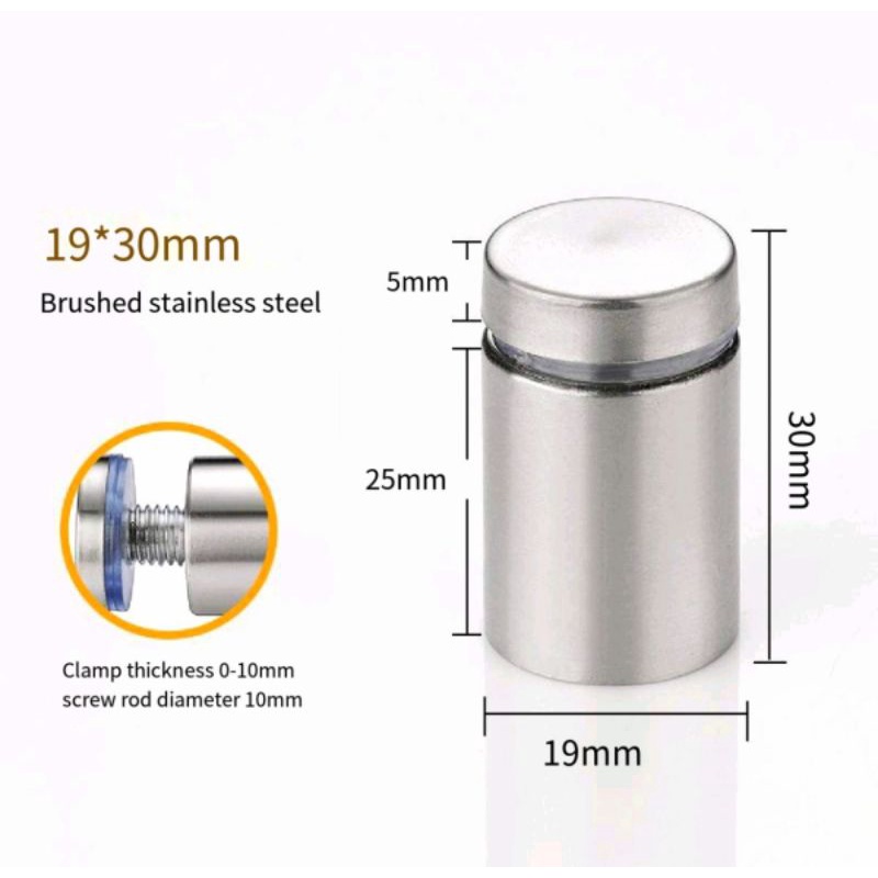 10Pcs 19mm Advertising Bolt Signage Bolt Stainless Steel Stand Off Bolt ...