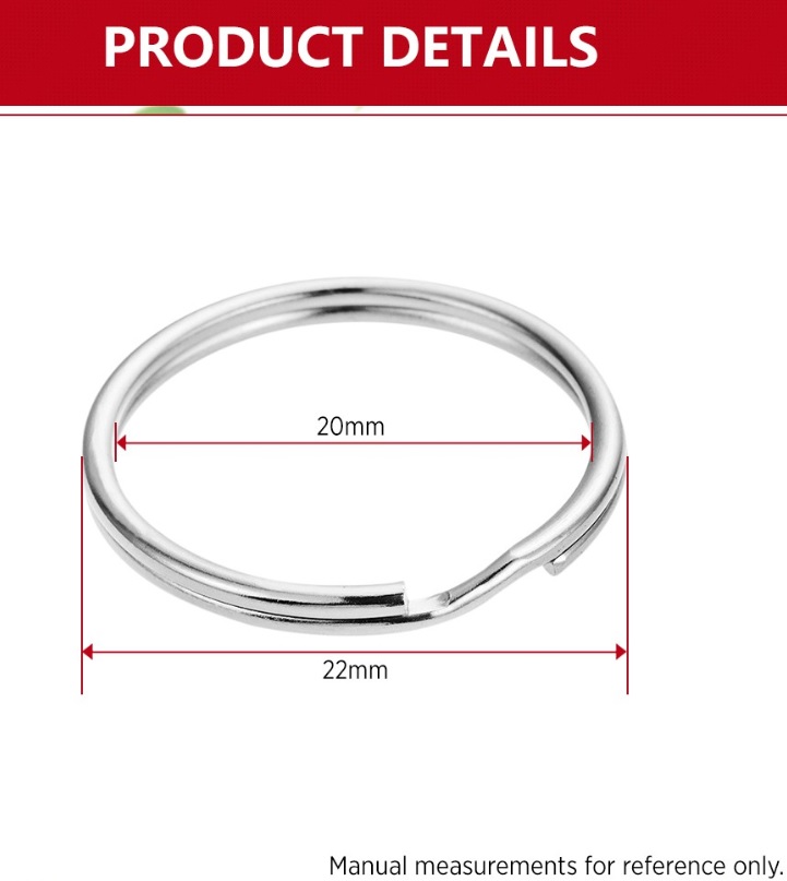 Split Key Rings 22mm (100 pcs per pack) and Flat Key Rings 28mm (100 ...