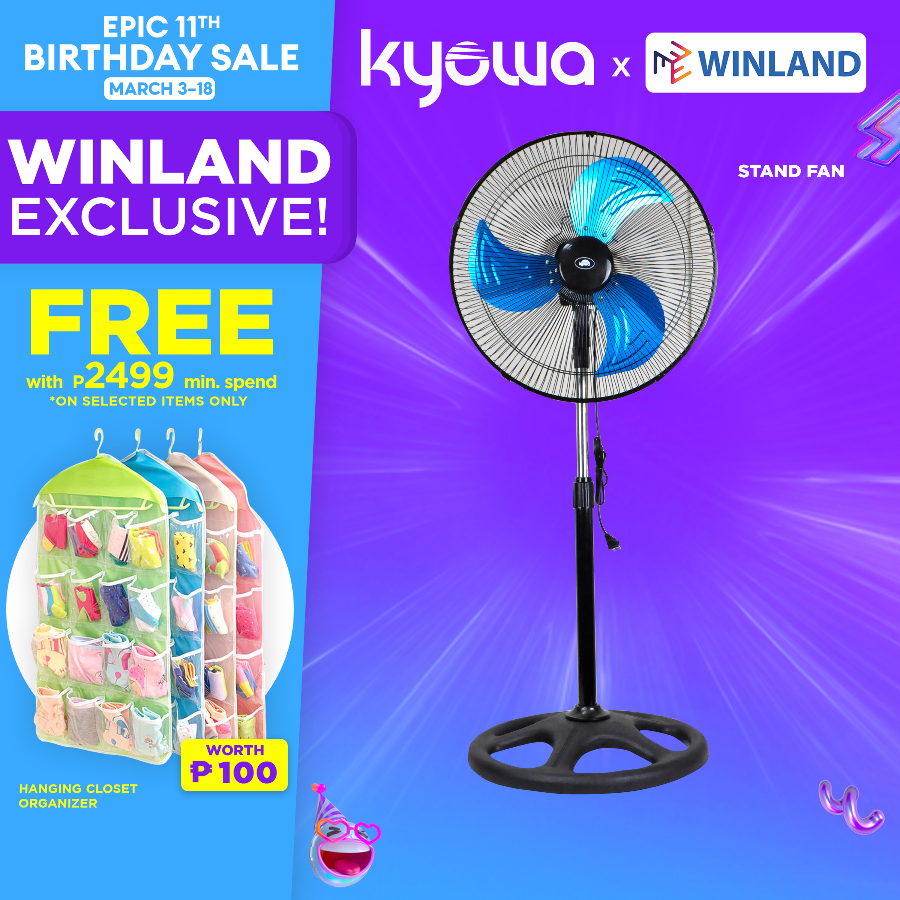 KYOWA by Winland 18 inches Industrial Stand Fan / Electric Fan KW-6547 ...