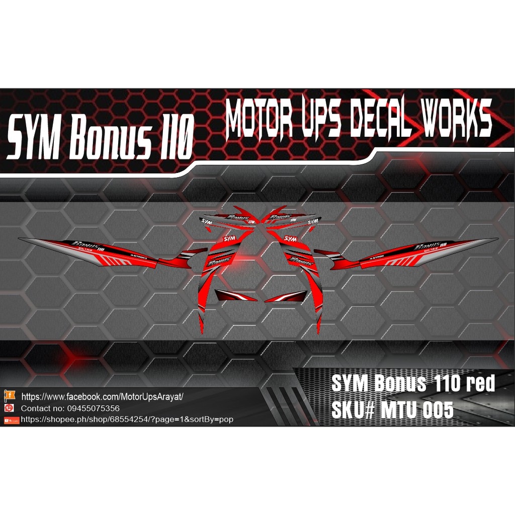 Sym Bonus Custom Decals Laminated | Lazada PH