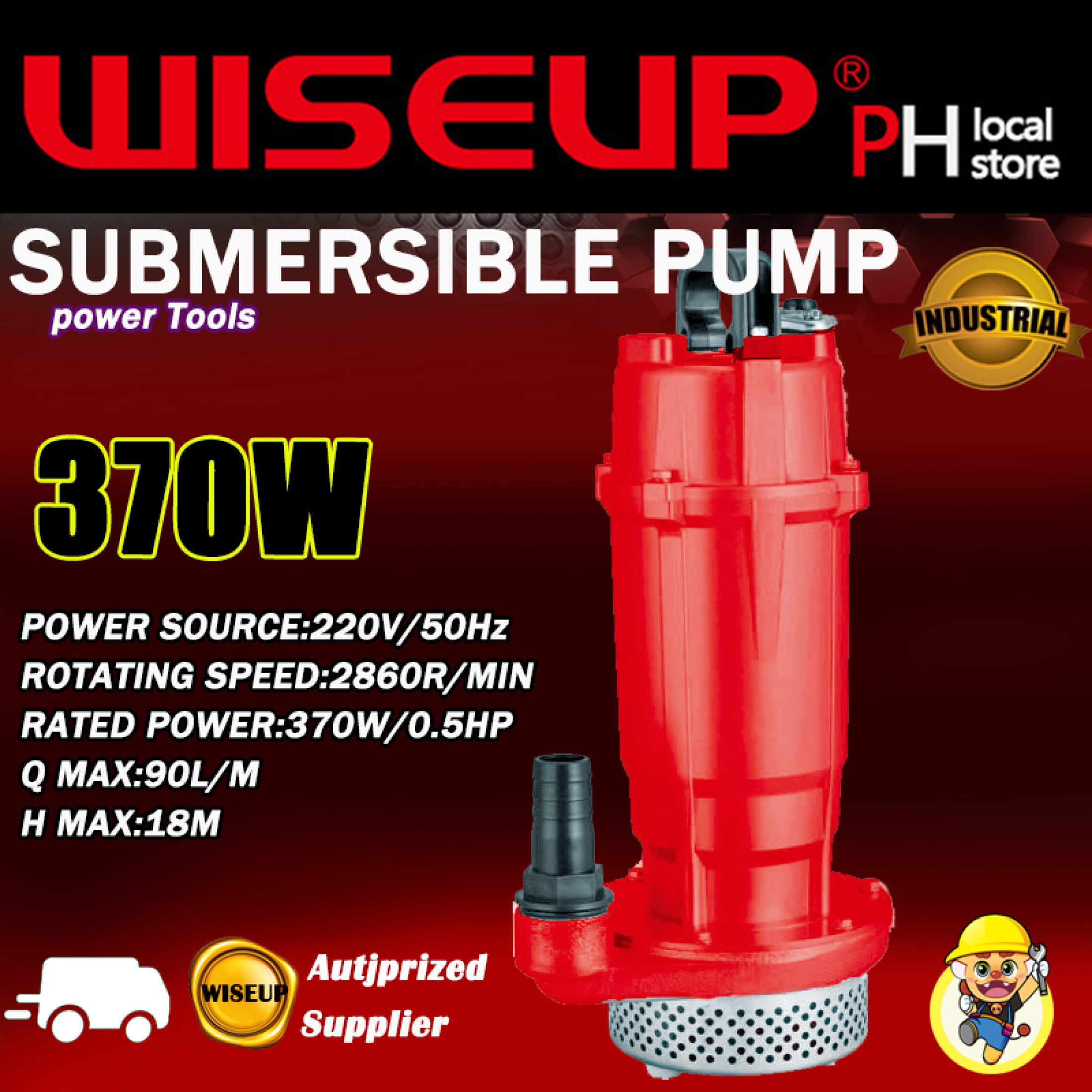 WISEUP Original Stainless Steel Heavy Duty Submersible Water Pump ...