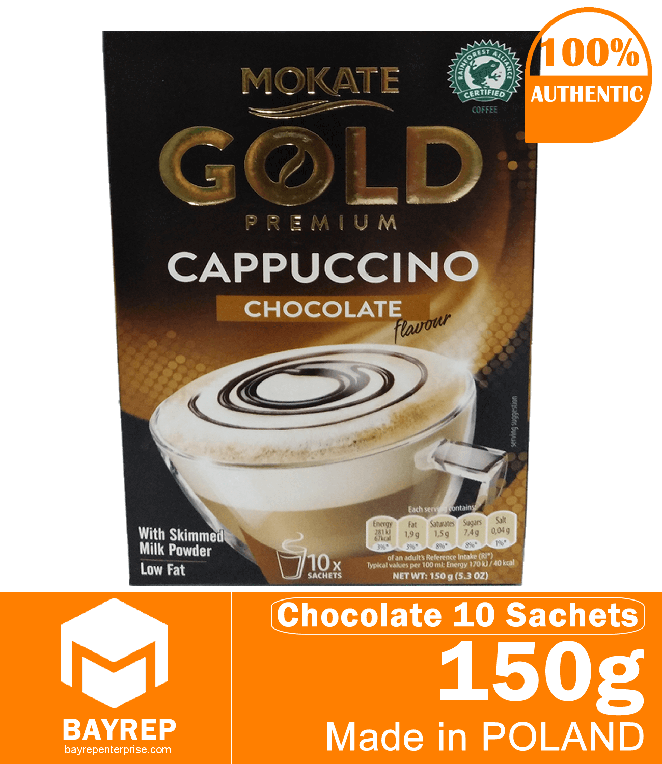 Mokate Gold Premium Cappuccino Chocolate Coffee | 10 sachets (150g) | Lazada PH
