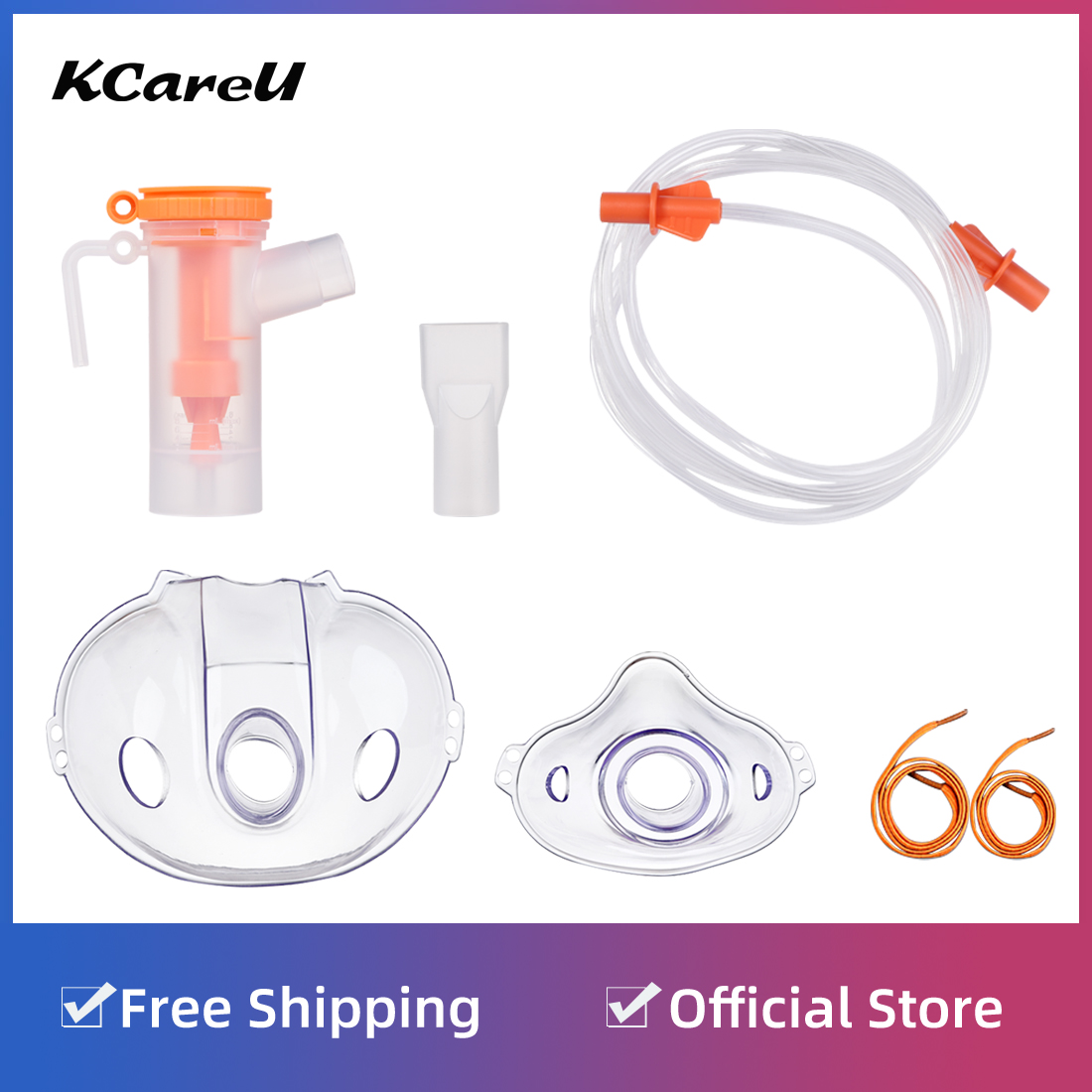KCareU Nebulizer Accessories with Adult/Kids Nebulization Face Mask ...