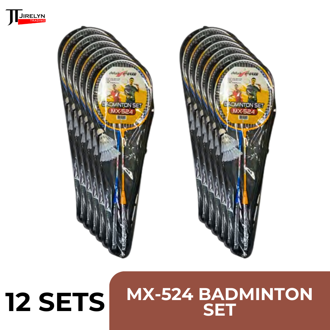 Max Pro MX-524 Badminton Set - 12 Sets, 2 Rackets & 2 Shuttlecocks Each ...