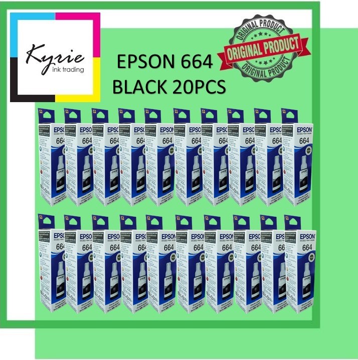 EPSON 664 Black (T664100) Genuine Ink Bottle Set of 20pcs | Lazada PH