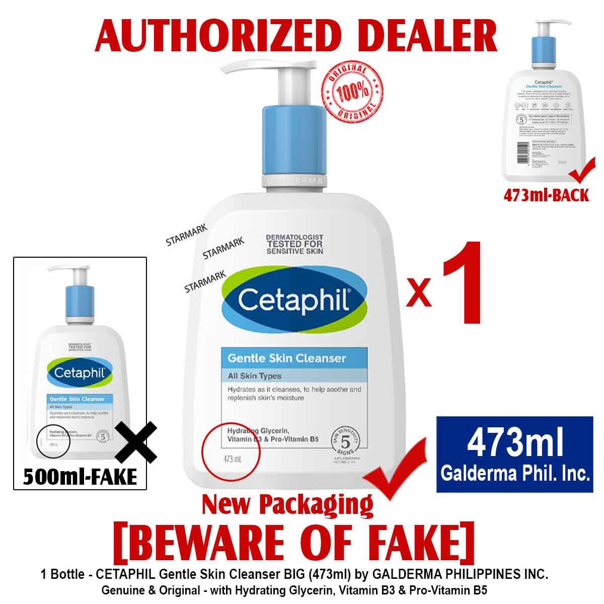 CETAPHIL Gentle Skin Cleanser New Packaging (EXPIRY OCT 2025) BIG ...