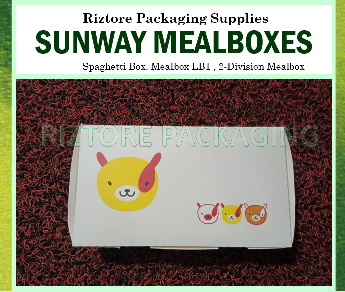 Sunway White Mealbox LB1, 2-Division and Spag Box 50pcs/pack | Lazada PH