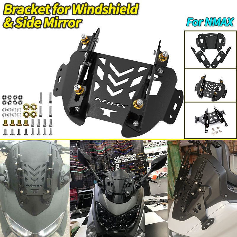 PMShop NMAX Windshield Bracket Adjustable Side Mirror Bracket for NMAX ...