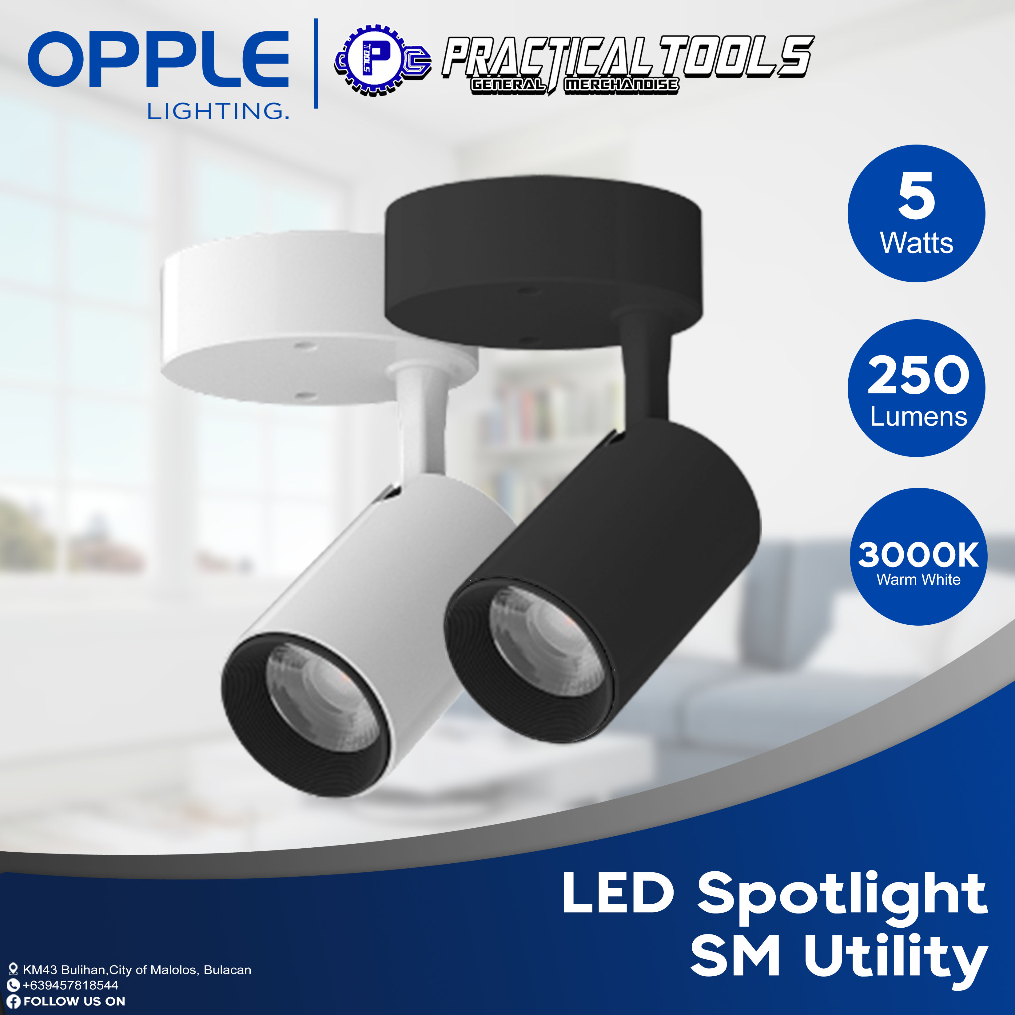 OPPLE SURFACE MOUNTED LED SPOTLIGHT UTILITY WARM WHITE | Lazada PH