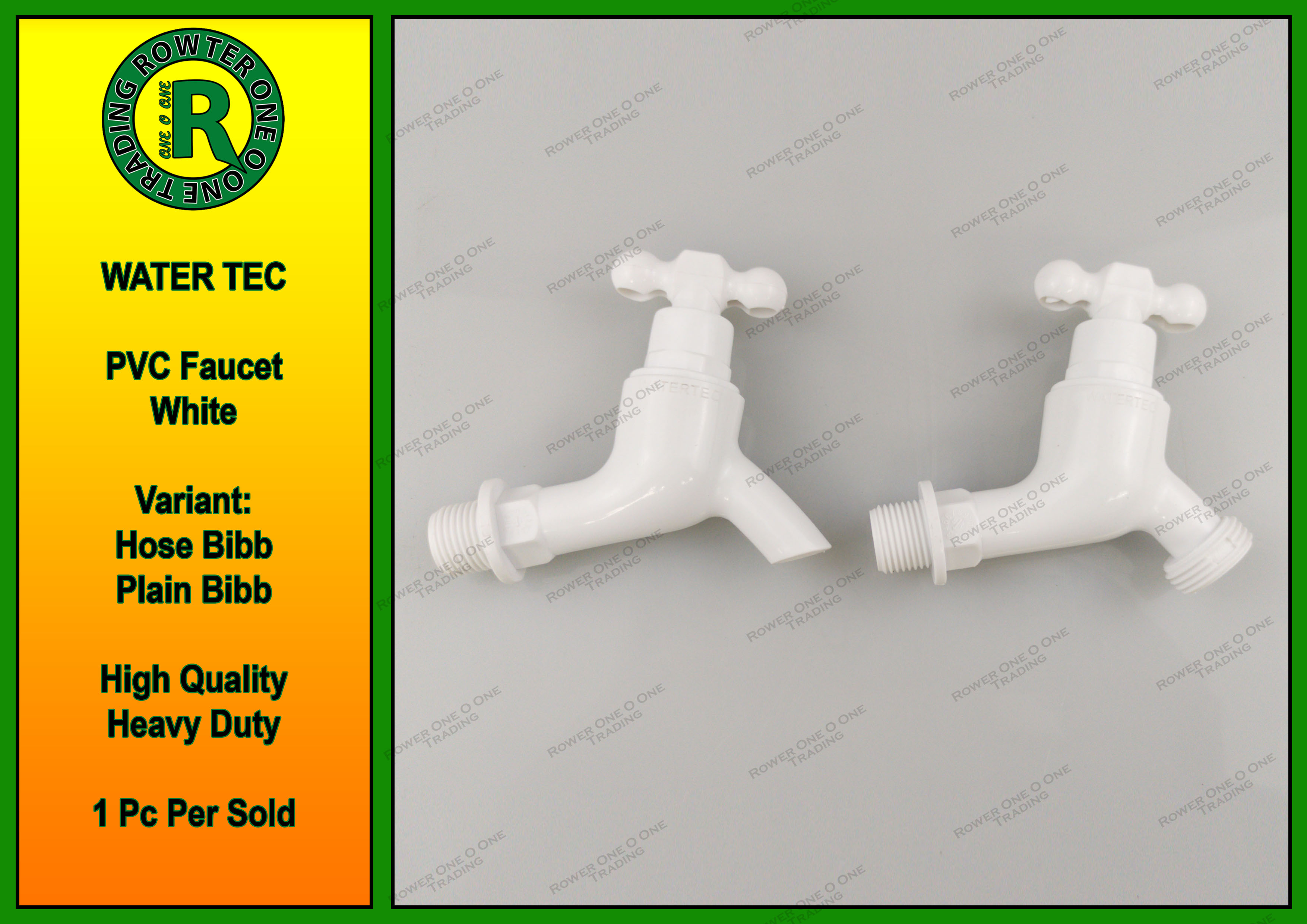 Water Tec PVC Faucet White T-Type Hose Bibb / Plain Bibb 1pc/Sold ...