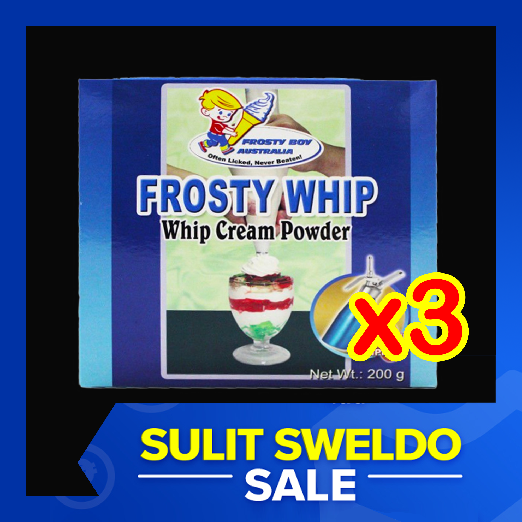 3x 200g Frosty Whip WHIPPED CREAM FOR ICING Whippit Whipping Cream ...
