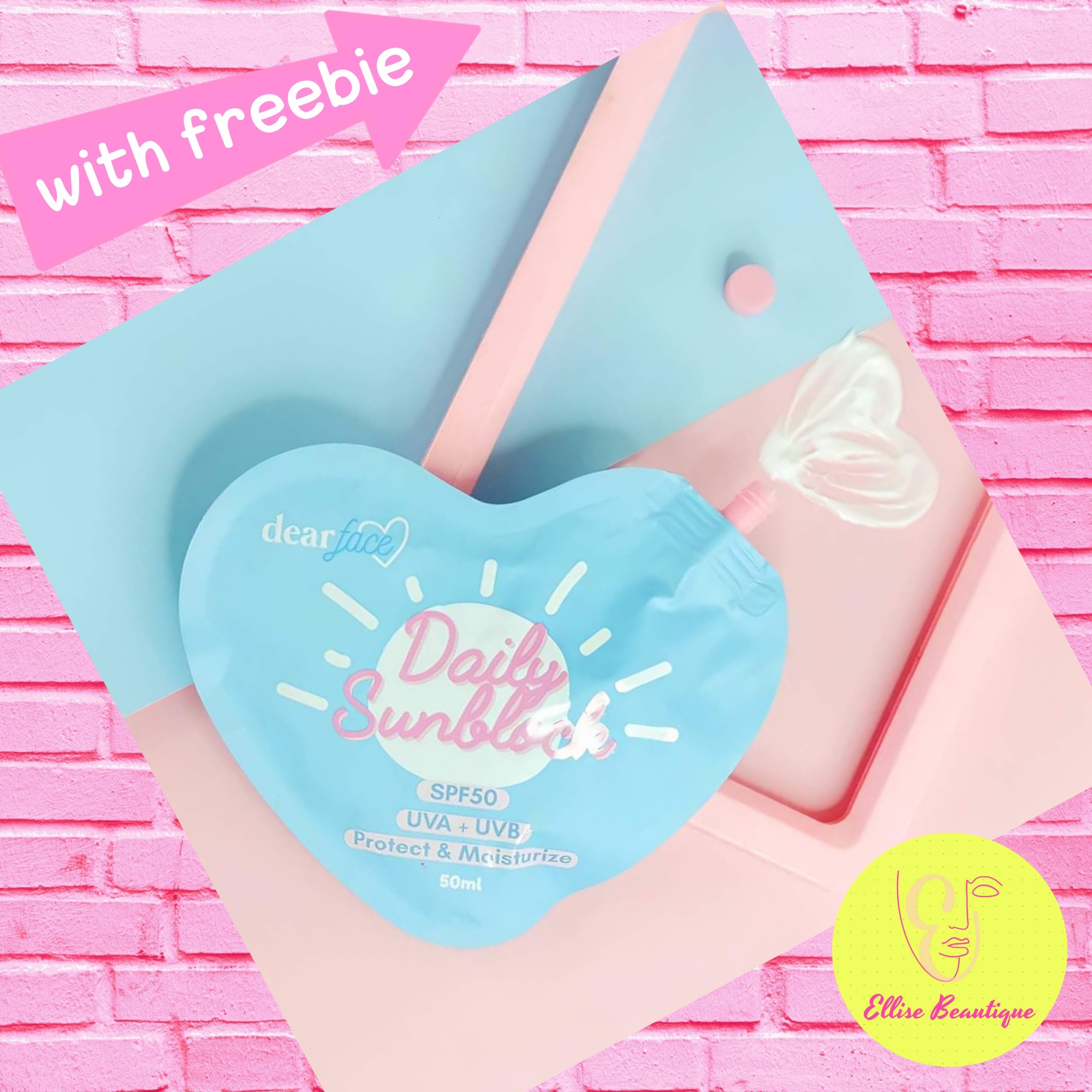 Daily Sunblock by Dear Face (50ml) - with free Subarashii Hada Soap ...