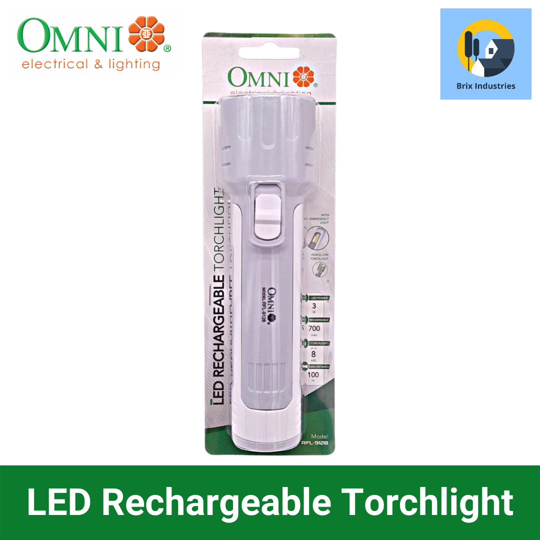 Omni Rechargeable Emergency Torchlight RFL-9128 Flashlight Emergency Light Portable Flash Light ...