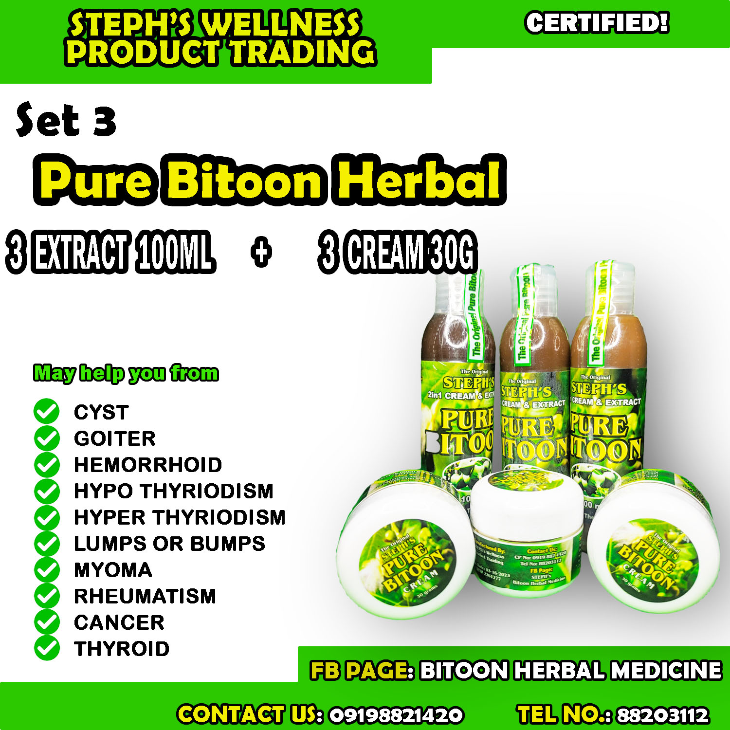 3pcs Pure Bitoon Extract and 3pcs Pure Bitoon Cream | Lazada PH