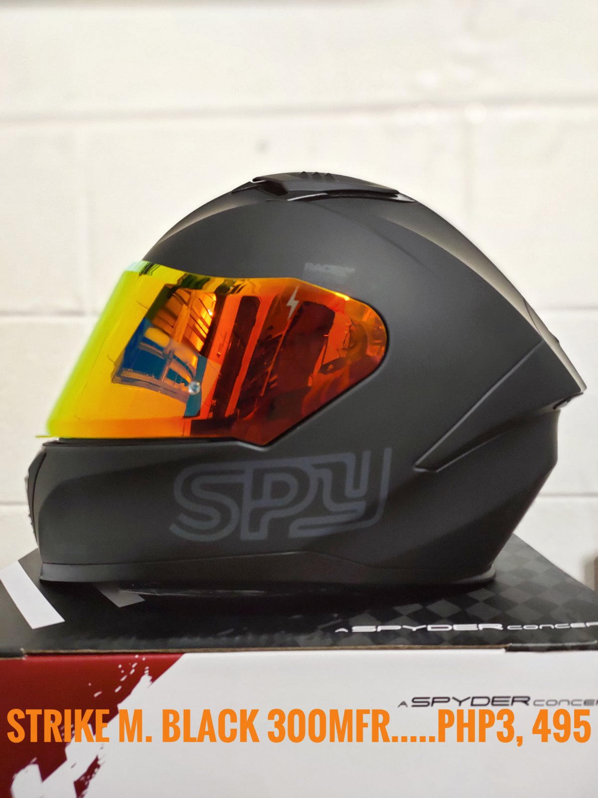 SPYDER STRIKE MATTE BLACK FULL FACE WITH FLASH RED LENSE HELMET | Lazada PH