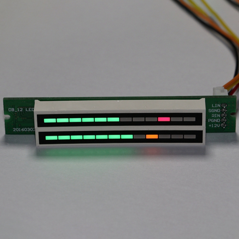 Dual 12 Music Level Indicator LED Spectrum VU Meter Amplifier Lamps ...