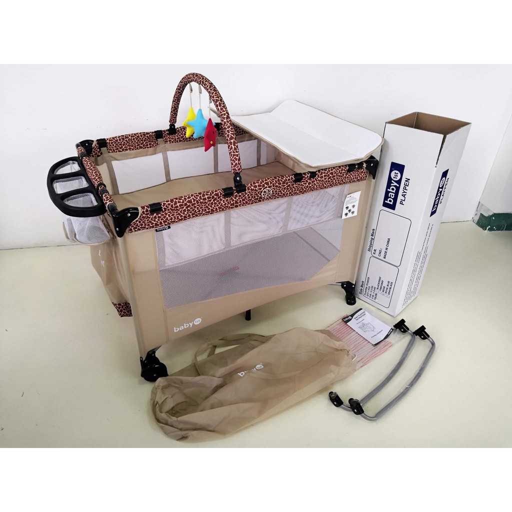 Baby 1st Playpen P-510DCR with Rocking Feature and Mosquito Net, Beige ...