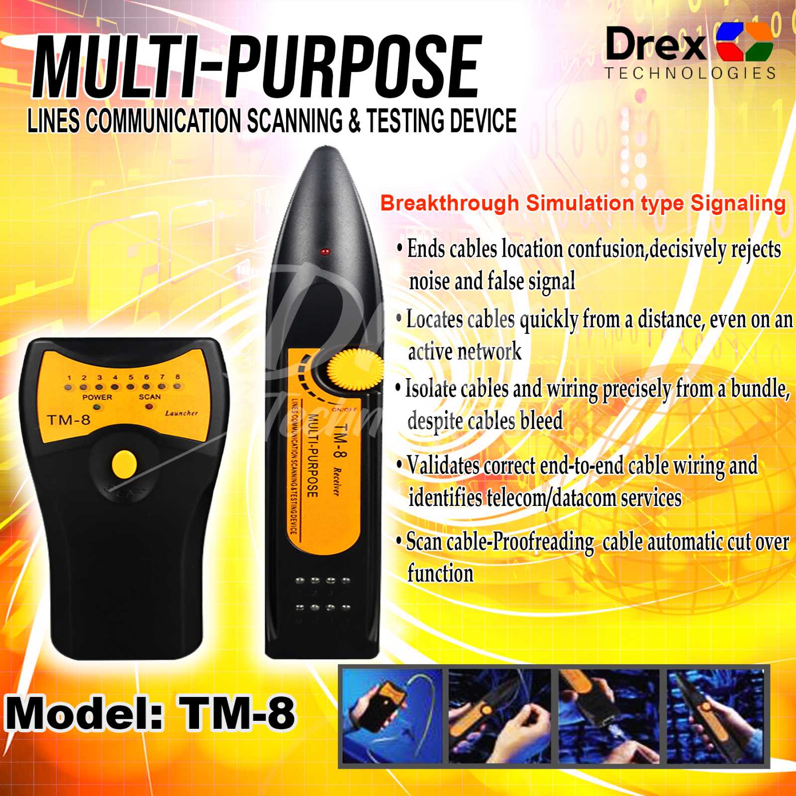 Multi-Purpose Tone tracer TM-8 Lines Communication Scanning & Testing ...