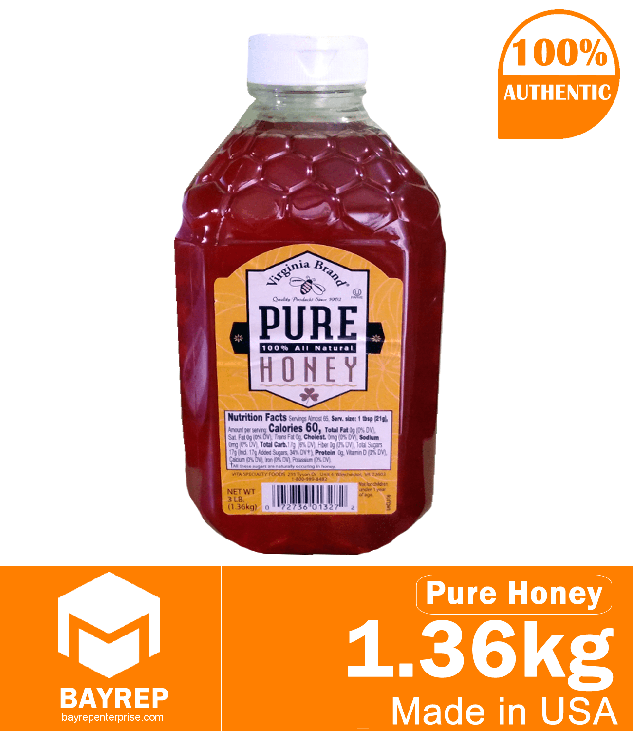 Virginia Brand Pure Honey | 100% All Natural, 1.36kg | Lazada PH