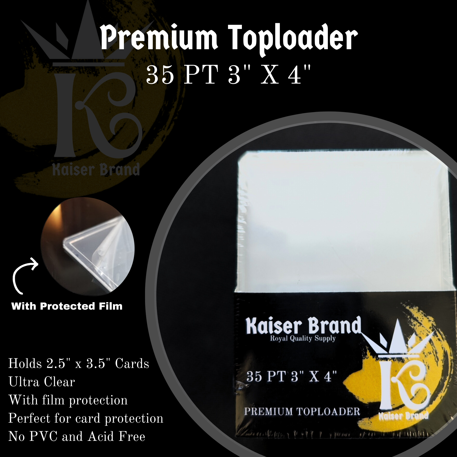 Kaiser Brand Supply 35PT 3x4 Premium Super Clear Toploader 25pcs | Lazada PH