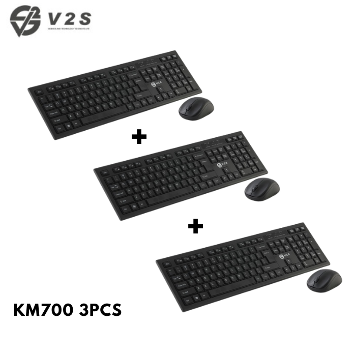 V2S KM-700 2.4G Wireless Keyboard and Mouse Commbo Set For Laptop and ...