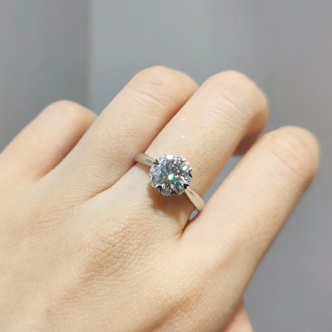 Silver 925 Original Diamond Test Past 1 Carat Brilliant Cut D Color ...