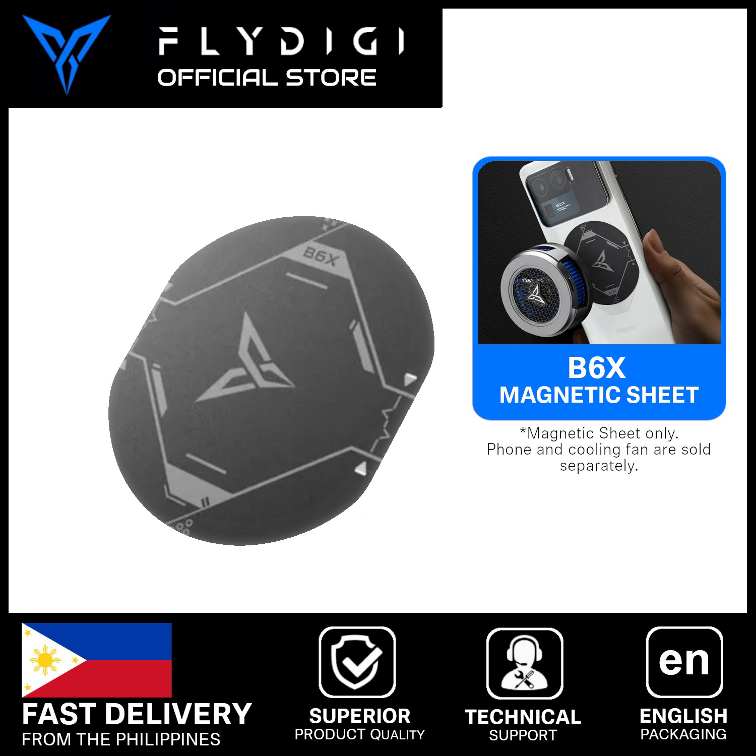 Flydigi Cooling Fan Magnetic Sheet Sticker for B6X | Lazada PH