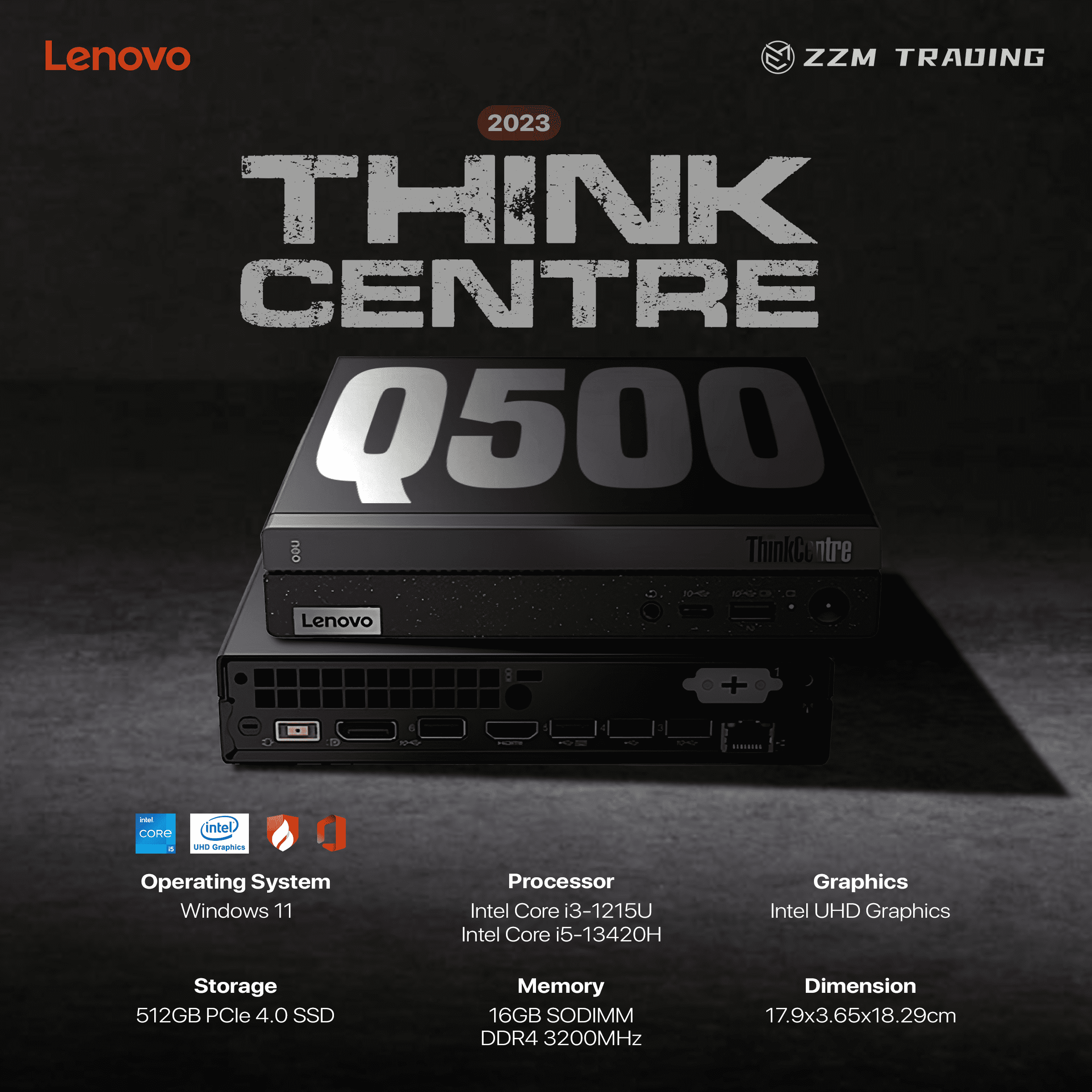 Lenovo ThinkCentre Q500 2023 Mini PC i3-1215U/i5-13420H Intel UHD GPU ...