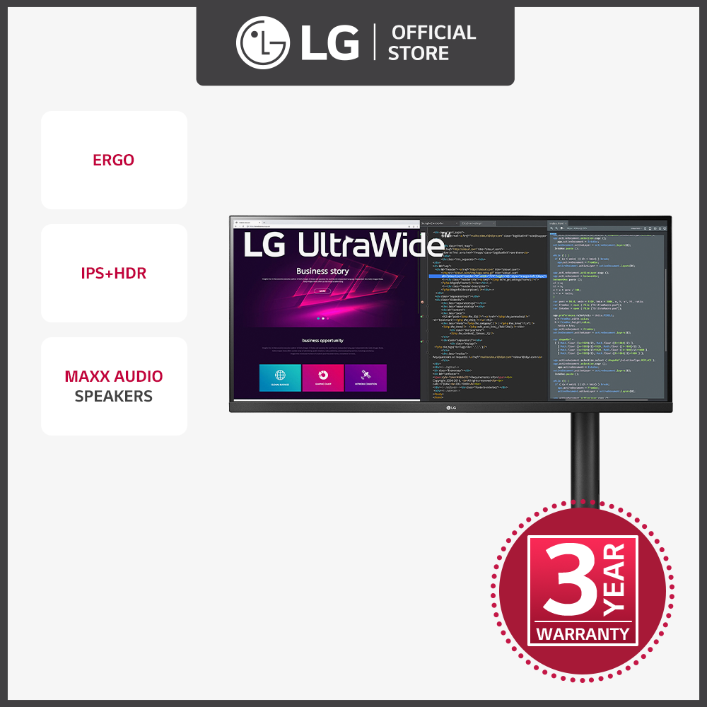 LG 34" UltraWide™ 21:9 Ergo Monitor 34WN780-B 34 Inch WQHD (3440x1440 ...