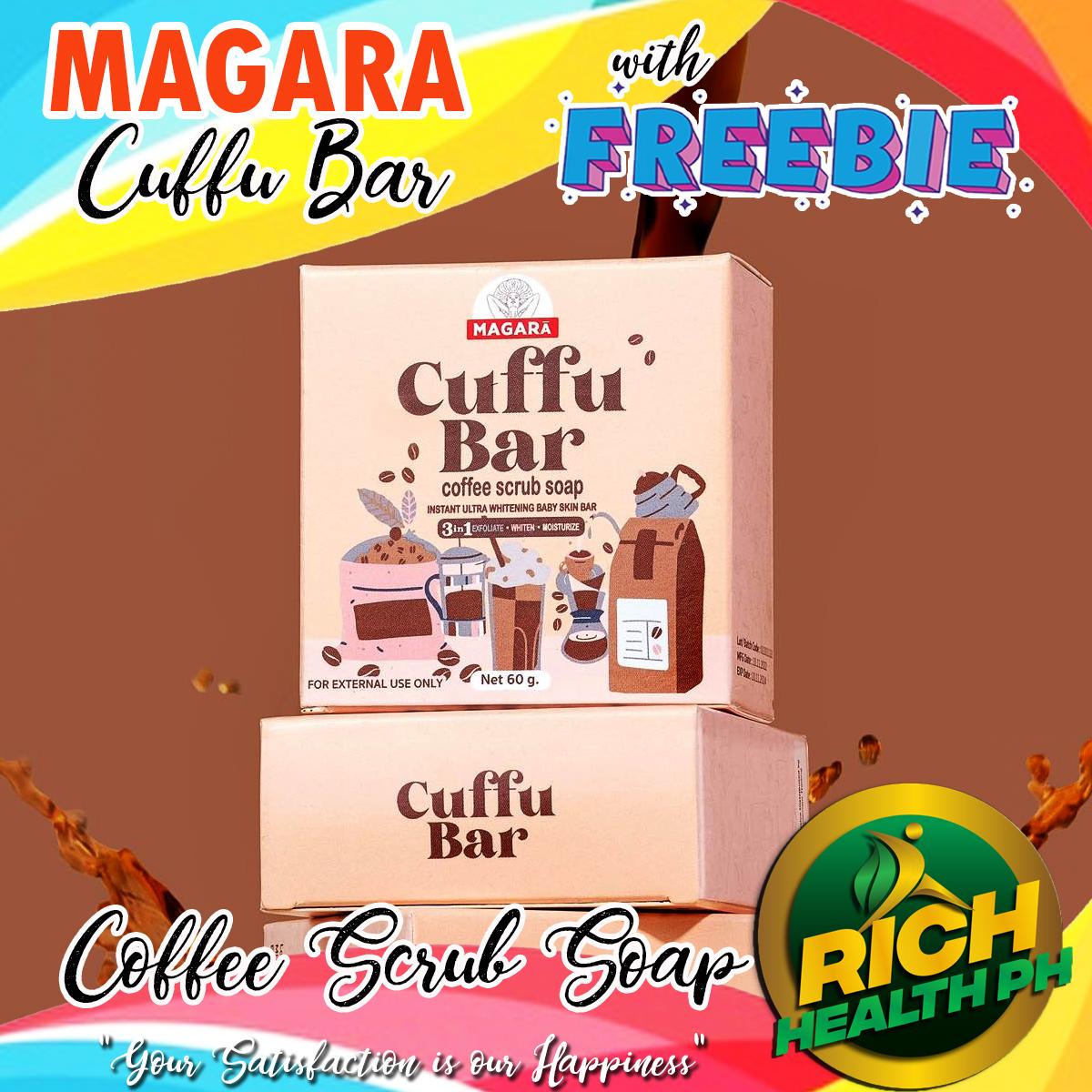 [BUNDLE of 3] Magara Skin Cuffu Bar Coffee Scrub Soap 60g with FREEBIE ...