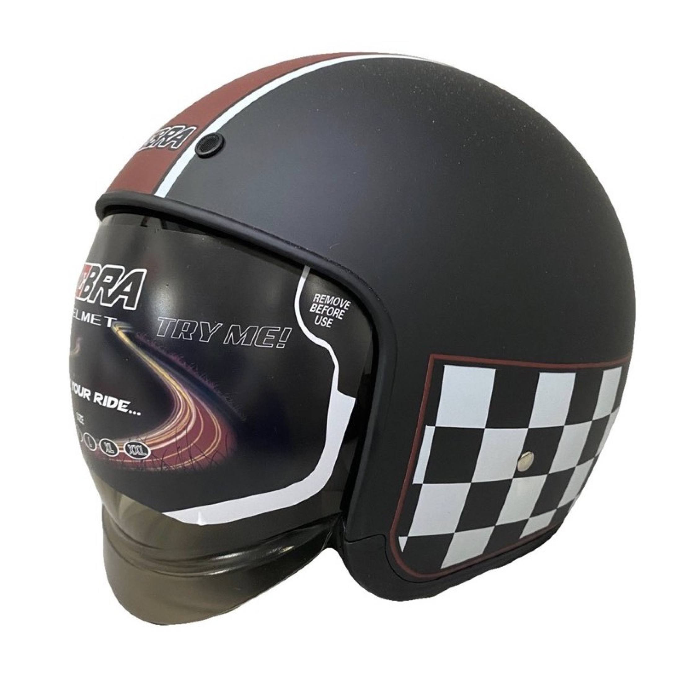 Zebra 603 Motorcycle Helmet Half face open face Retro Classic Style ...