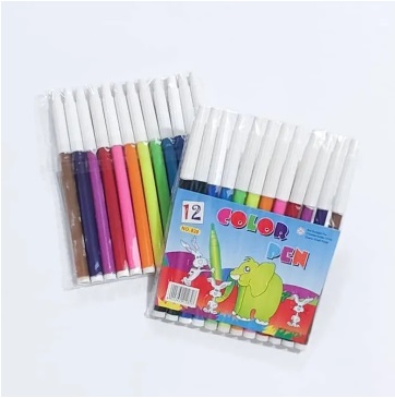Coloring Pen - Assorted Colors (12 pcs.) | Lazada PH