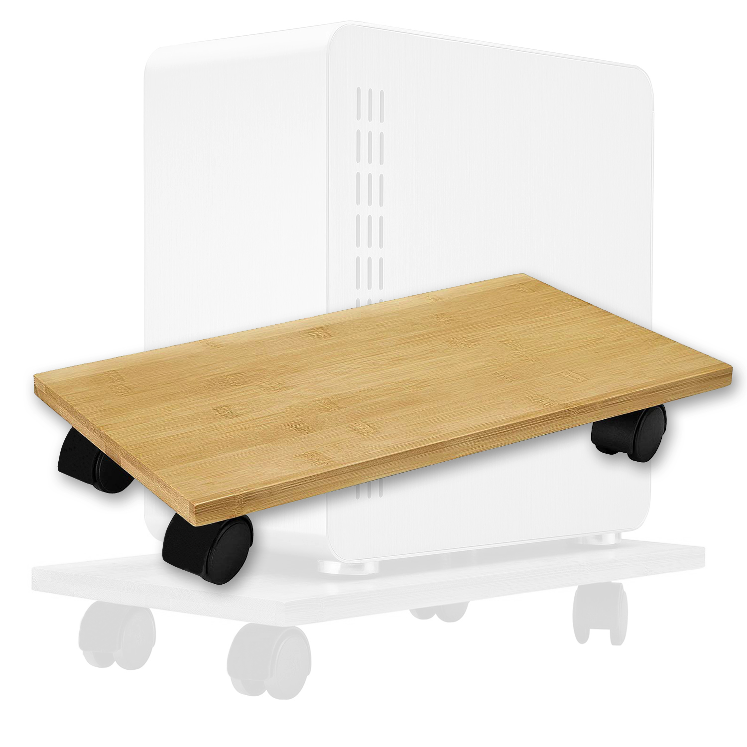 Movable Minimalist Wooden CPU Cart with Wheels | Lazada PH