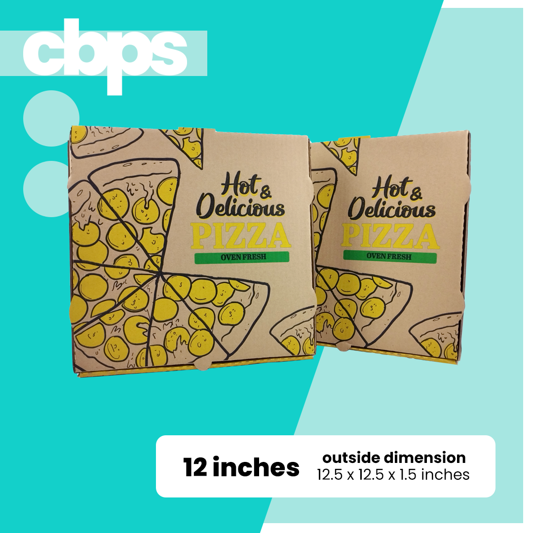 Pizza Box Corrugated - Generic Design | Hot and Delicious | 12 inches ...