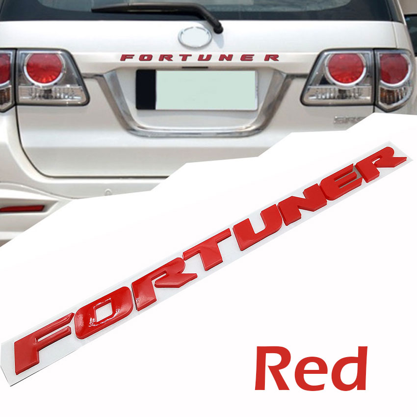 Fortuner Car 3D Sticker Letters Hood Emblem Chrome Plated Logo Badge ...