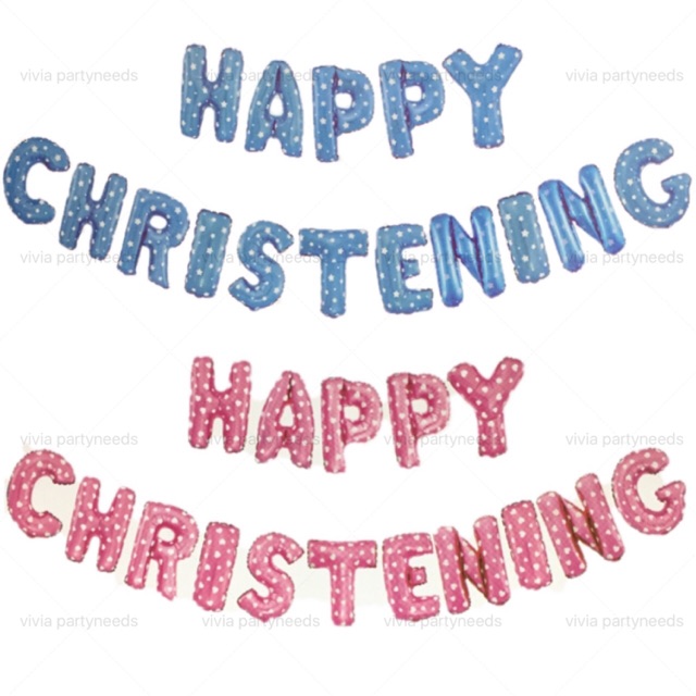 16inches happy christening letter balloon / letter set | Lazada PH