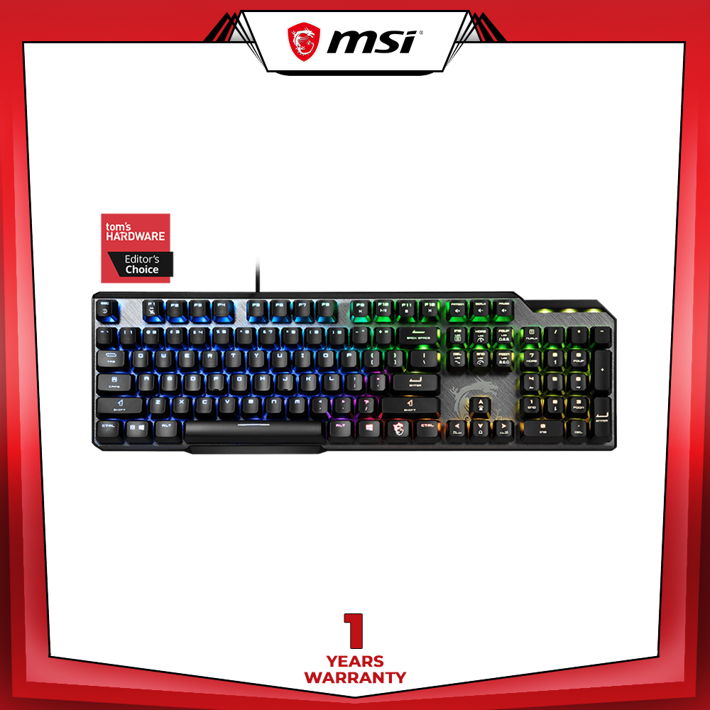 MSI Vigor GK50 Elite Kailh Blue Mechanical Gaming Keyboard, USB 2.0 ...