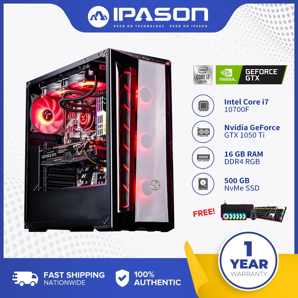Ipason Gaming PC i7 10700F GTX 1050Ti GTX1050Ti 16G DDR4 3000 RGB ...